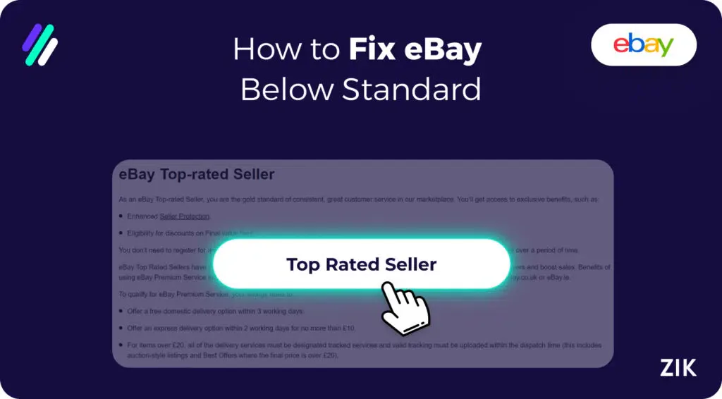 How to Fix Below Standard on eBay Account Fast - ZIK Analytics' Blog
